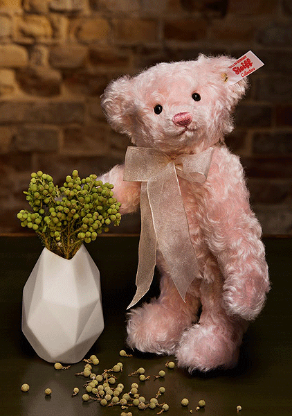 Steiff Rose Teddy Bear With Vase 006760 | Ashby Bears